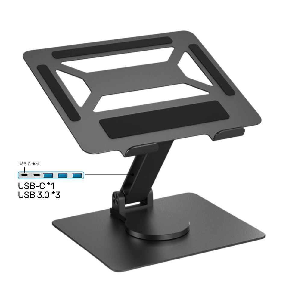 the Aryl™ Adjustable Laptop Stand with 360° Rotating Heavy Base w/ USB ...