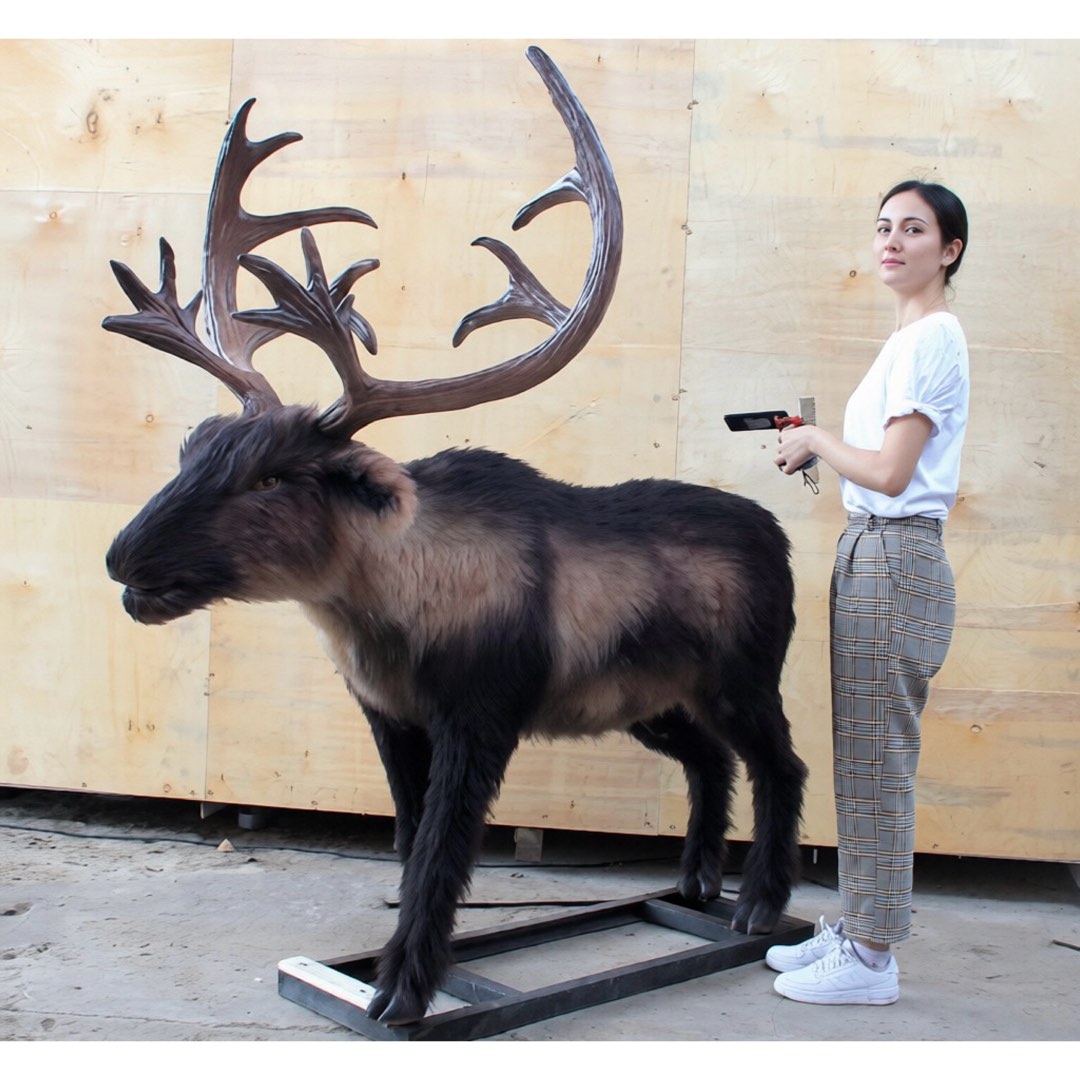 6.5ft 2M Animatronic Reindeer Robotic Christmas Decoration Display ...