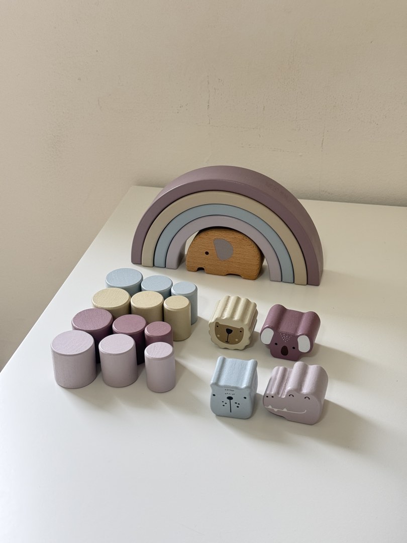 Little Dutch Wooden Rainbow Stacker & Animal Blocks, Hobbies & Toys ...