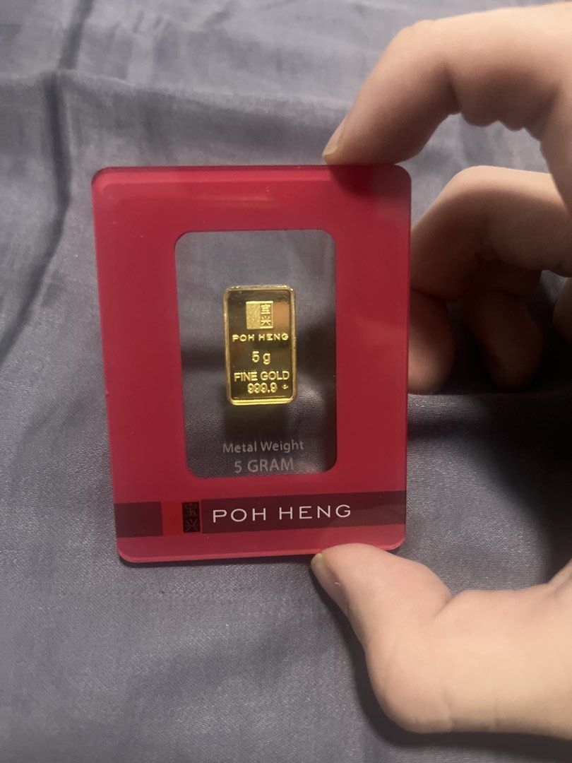 Poh Heng 5 gram Gold Bar, Luxury, Accessories on Carousell