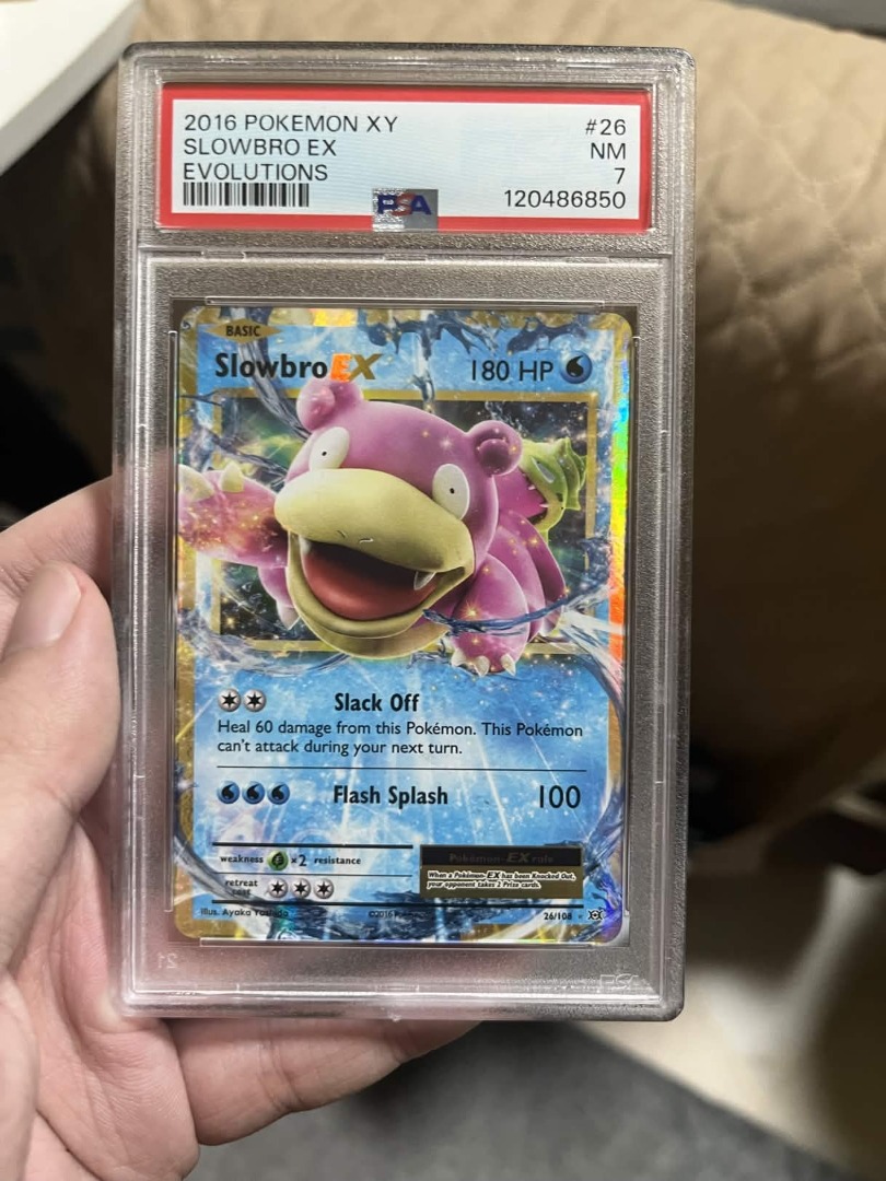 2016 POKEMON XY EVOLUTIONS #26 SLOWBRO EX PSA 7, Hobbies & Toys, Toys ...