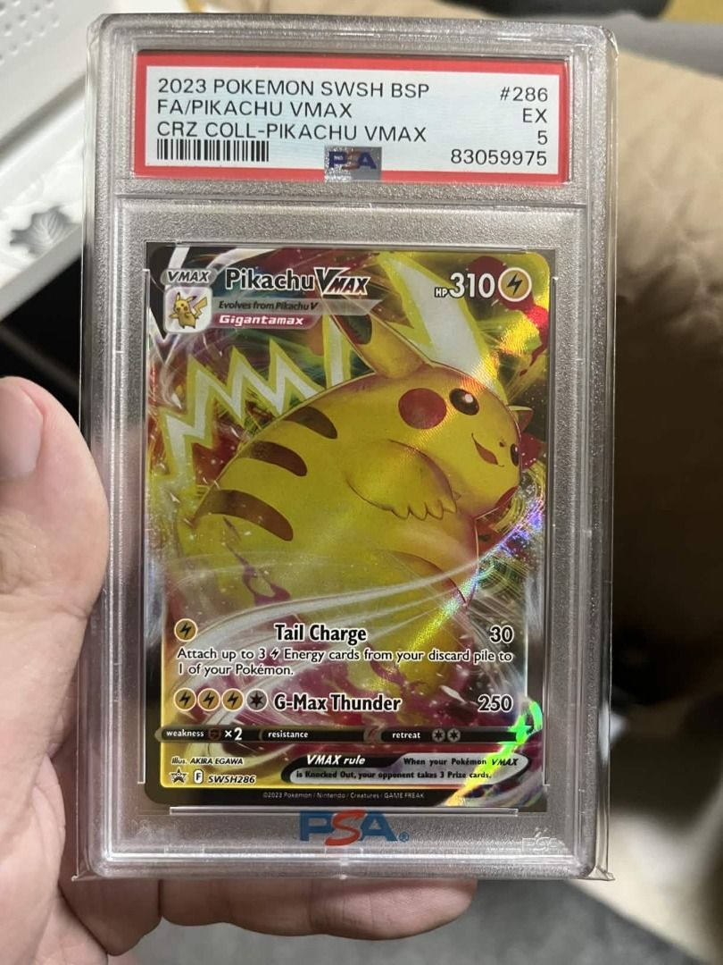 2023 POKEMON SWSH BLACK STAR PROMO PIKACHU VMAX #286 PSA 5, Hobbies ...