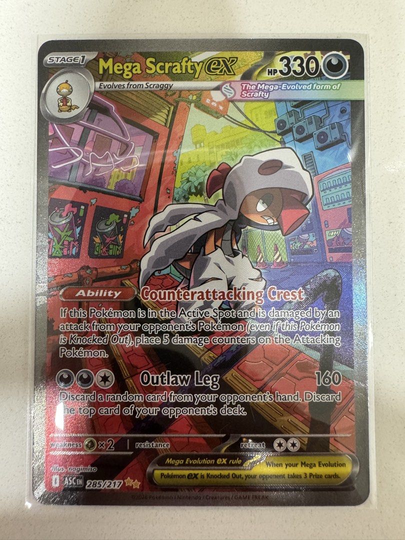 Ascended Heroes - Mega Scrafty ex SIR - 285/217, Hobbies & Toys, Toys ...