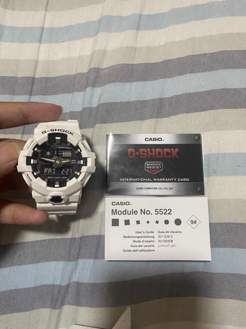 Casio G-Shock GA-700-7A White Watch, Men's Fashion, Watches ...