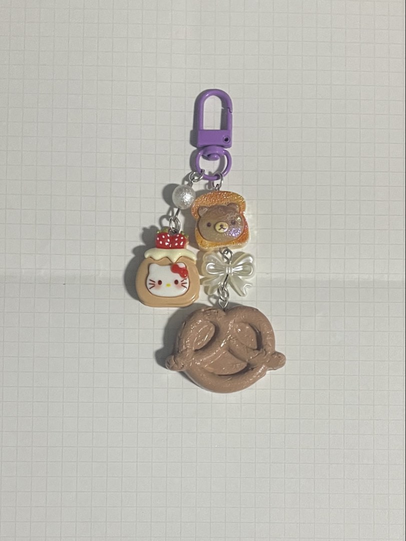 Hello Kitty Bread and Honey Charm Keychain, Hobbies & Toys, Stationery ...