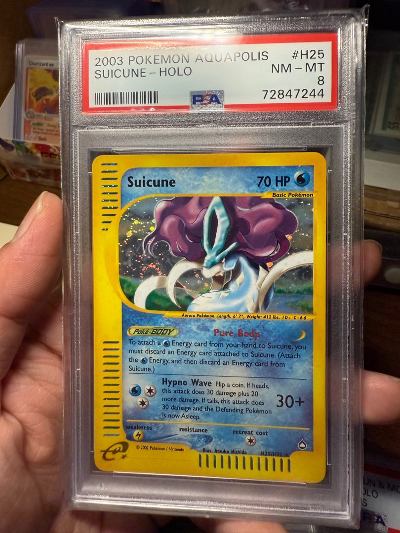 (Swirl )Pokemon Card -PSA 8 Suicune Holo Aquapolis, Hobbies & Toys ...