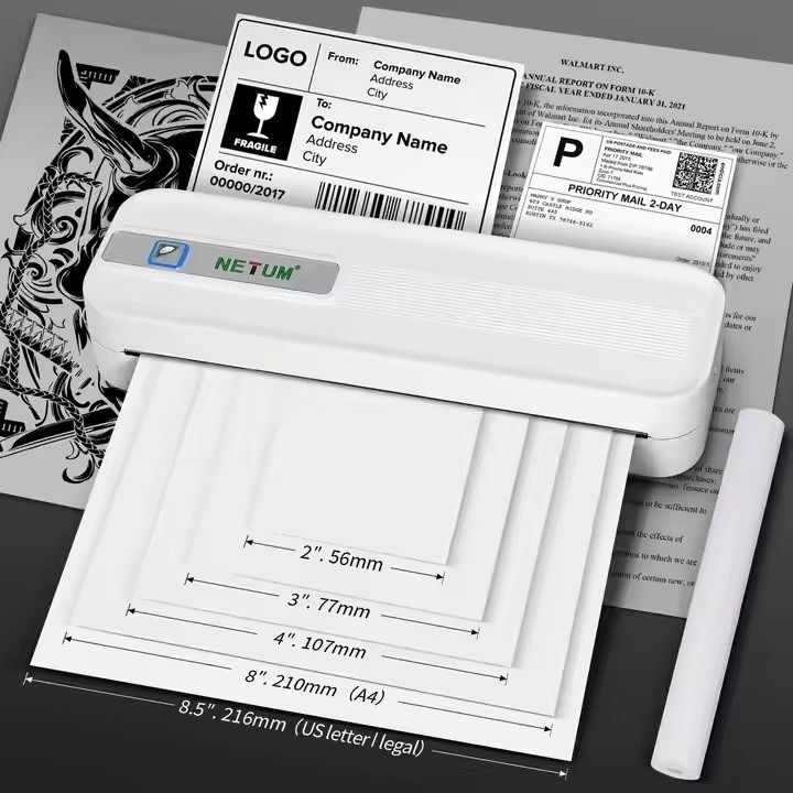 A4 Mini Printer Portable Photo Printing Thermal Printer, Computers ...