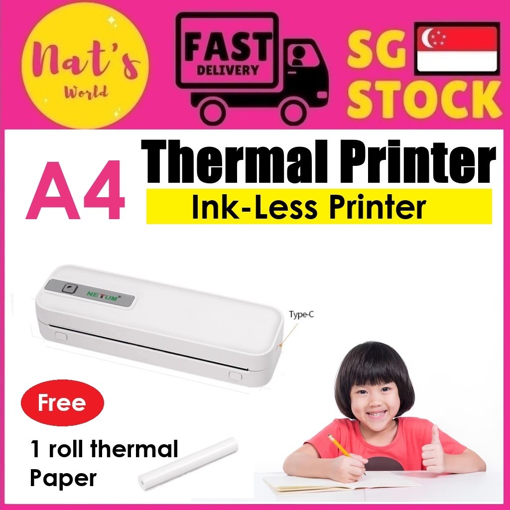 A4 Mini Printer Portable Photo Printing Thermal Printer, Computers ...