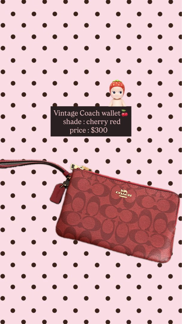 Vintage Coach Cherry Red Wallet, Women's Fashion, Bags & Wallets ...