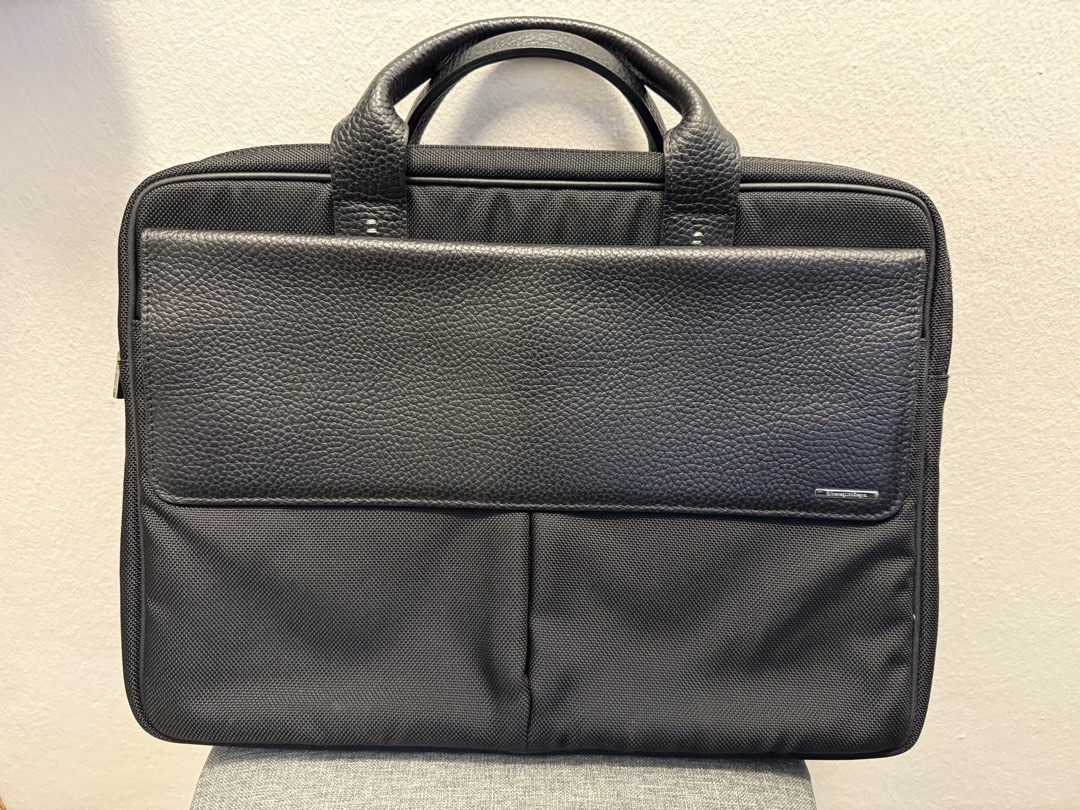 Authentic Ermenegildo Zegna Barrow Leather Messenger Bag (Black ...