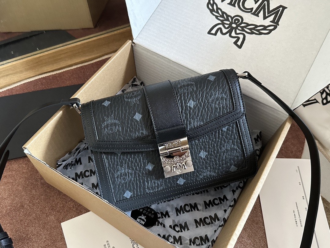 MCM Tracy Visetos Sling Bag, Women's Fashion, Bags & Wallets, Cross-body Bags on Carousell