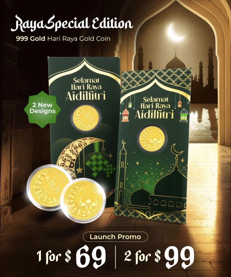 Raya Special Edition 999 Gold Hari Raya Gold Coin, Hobbies & Toys ...