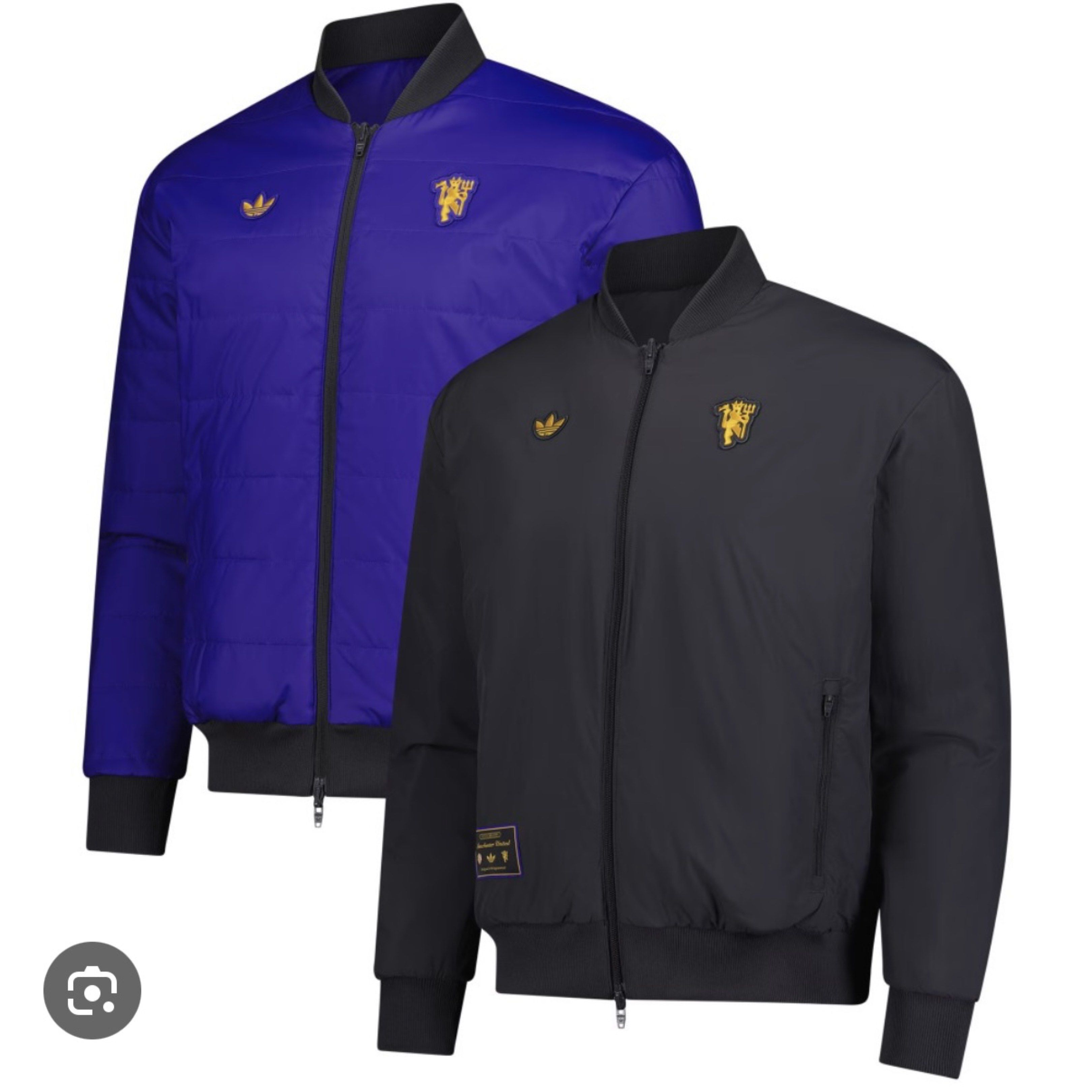 Adidas Manchester United Terrace Icons Reversible Bomber Jacket, Men's ...