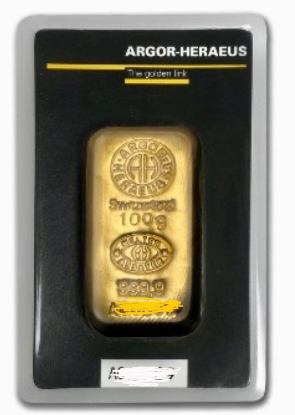 Argor-Heraeus 100g Gold Bar, Hobbies & Toys, Memorabilia & Collectibles ...