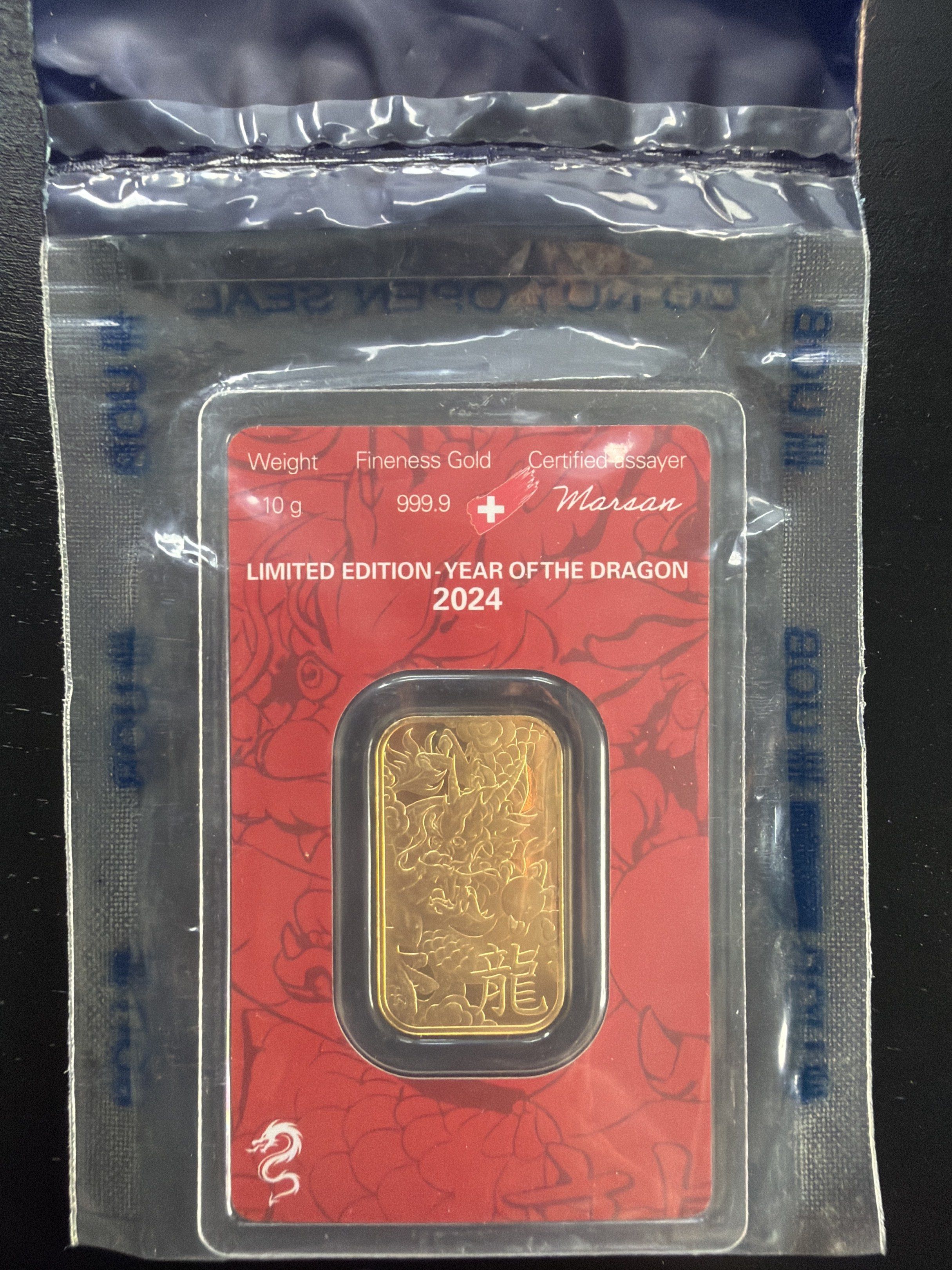 Argor-Heraeus Dragon 10g Sealed UOB Gold Bar, Hobbies & Toys ...