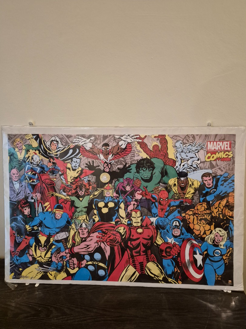 Marvel Comics Retro Lineup Poster, Furniture & Home Living, Home Decor ...