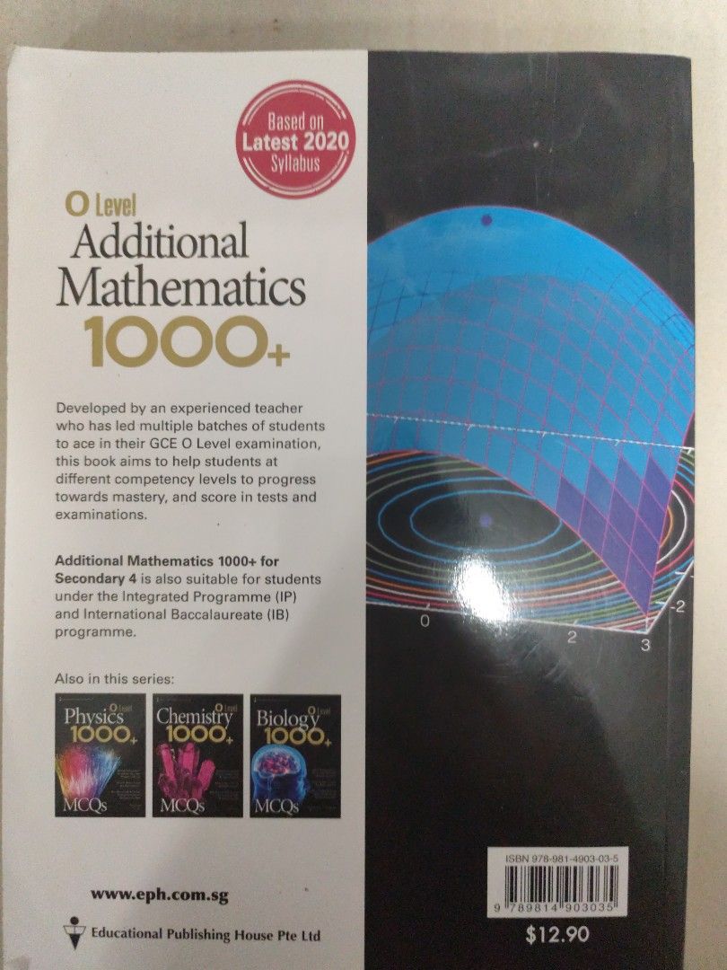 O Level Additional Mathematics 1000+ Textbook, Hobbies & Toys, Books ...