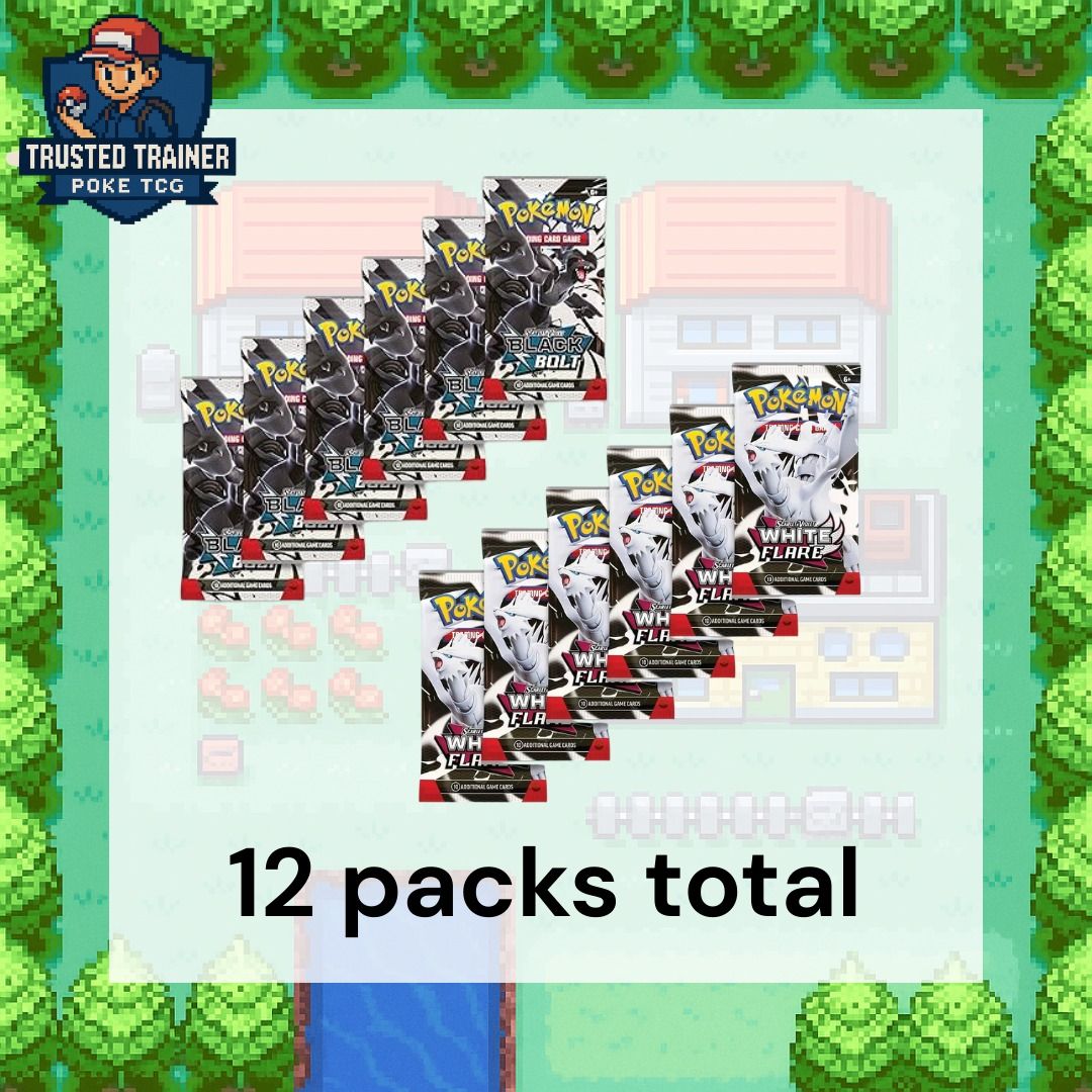 Pokemon TCG: Unova Heavy Hitters (6 Black Bolt + 6 White Flare + 5 ...