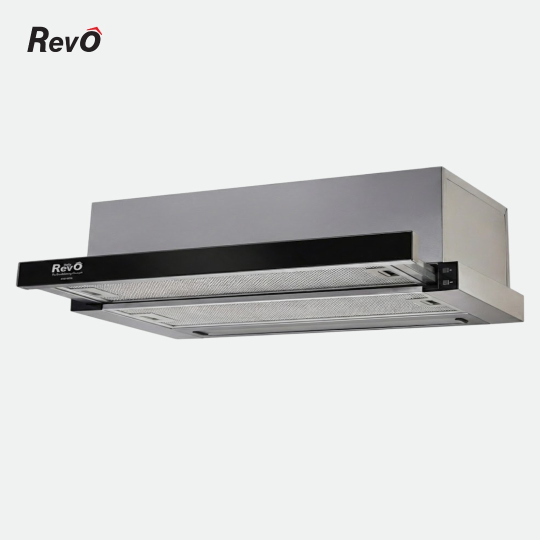 Revo Telescopic Pull out Hood With Black Glass Front Panel, TV & Home ...