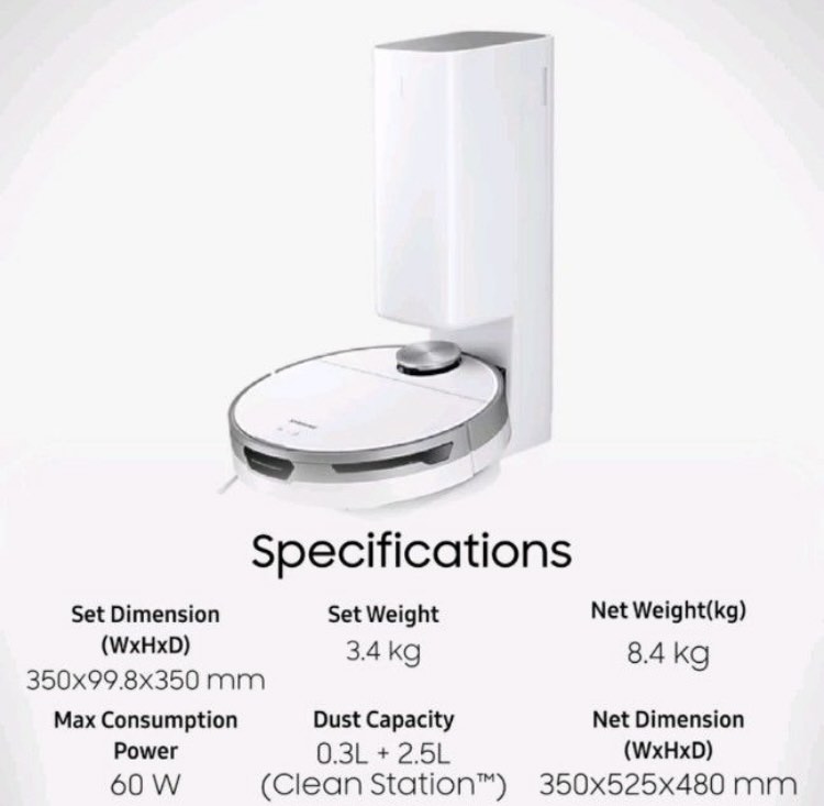 Samsung Jet Bot+ Robot Vacuum with Clean Station, TV & Home Appliances ...