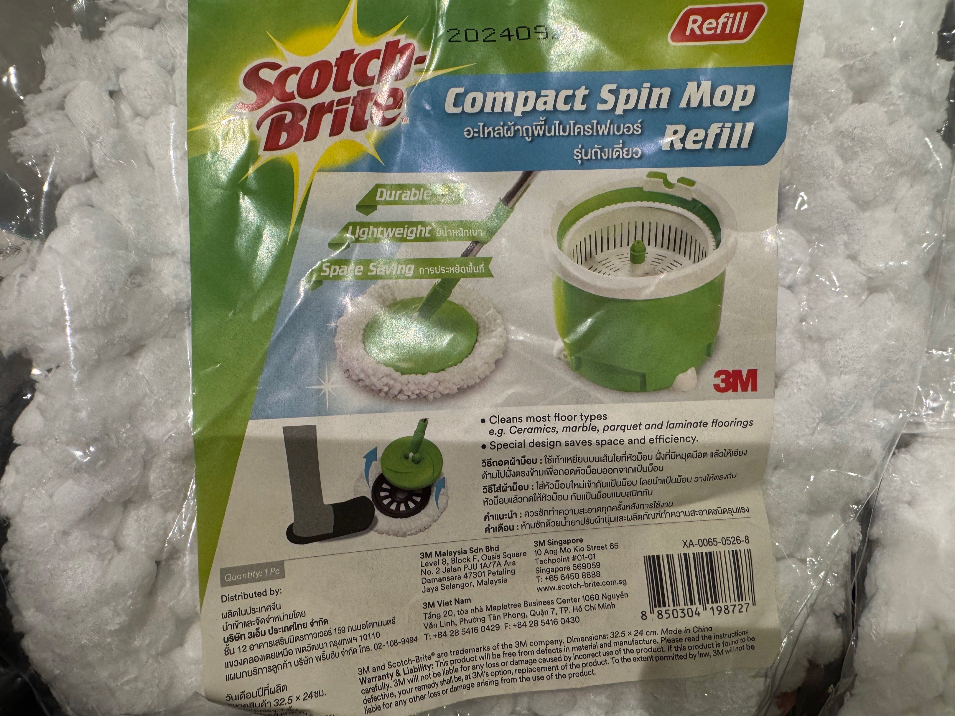 Scotch-Brite Compact Spin Mop Refill, Furniture & Home Living, Cleaning ...