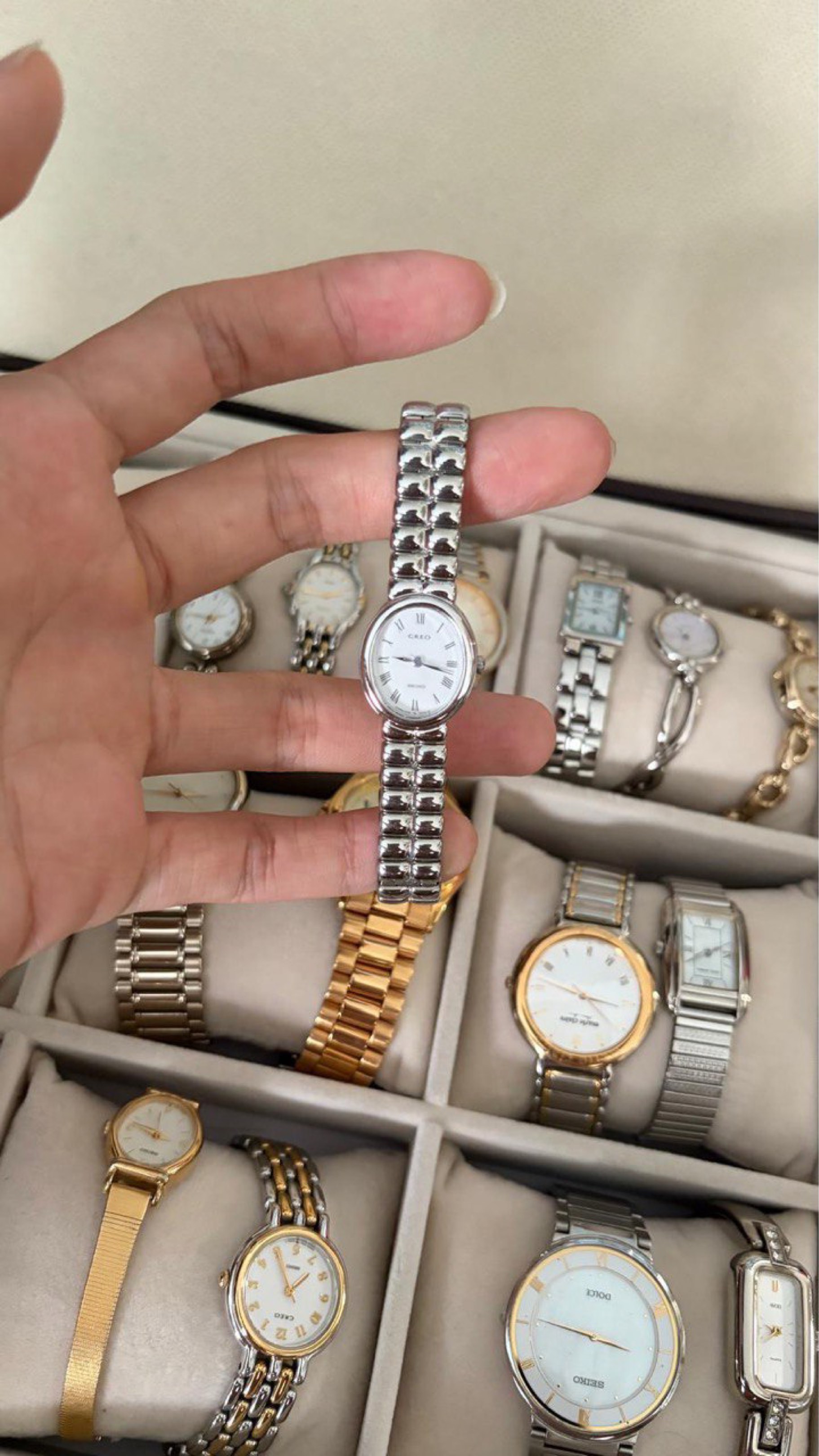 Silver Creo Seiko Vintage Watch, Luxury, Watches on Carousell