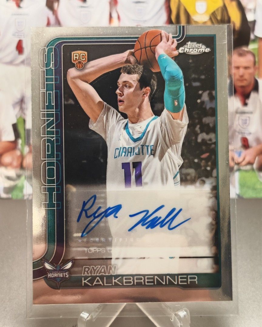Ryan Kalkbrenner 2025 Topps Chrome Autograph Rookie Card 貼簽 黃蜂隊新人 , 興趣及 ...