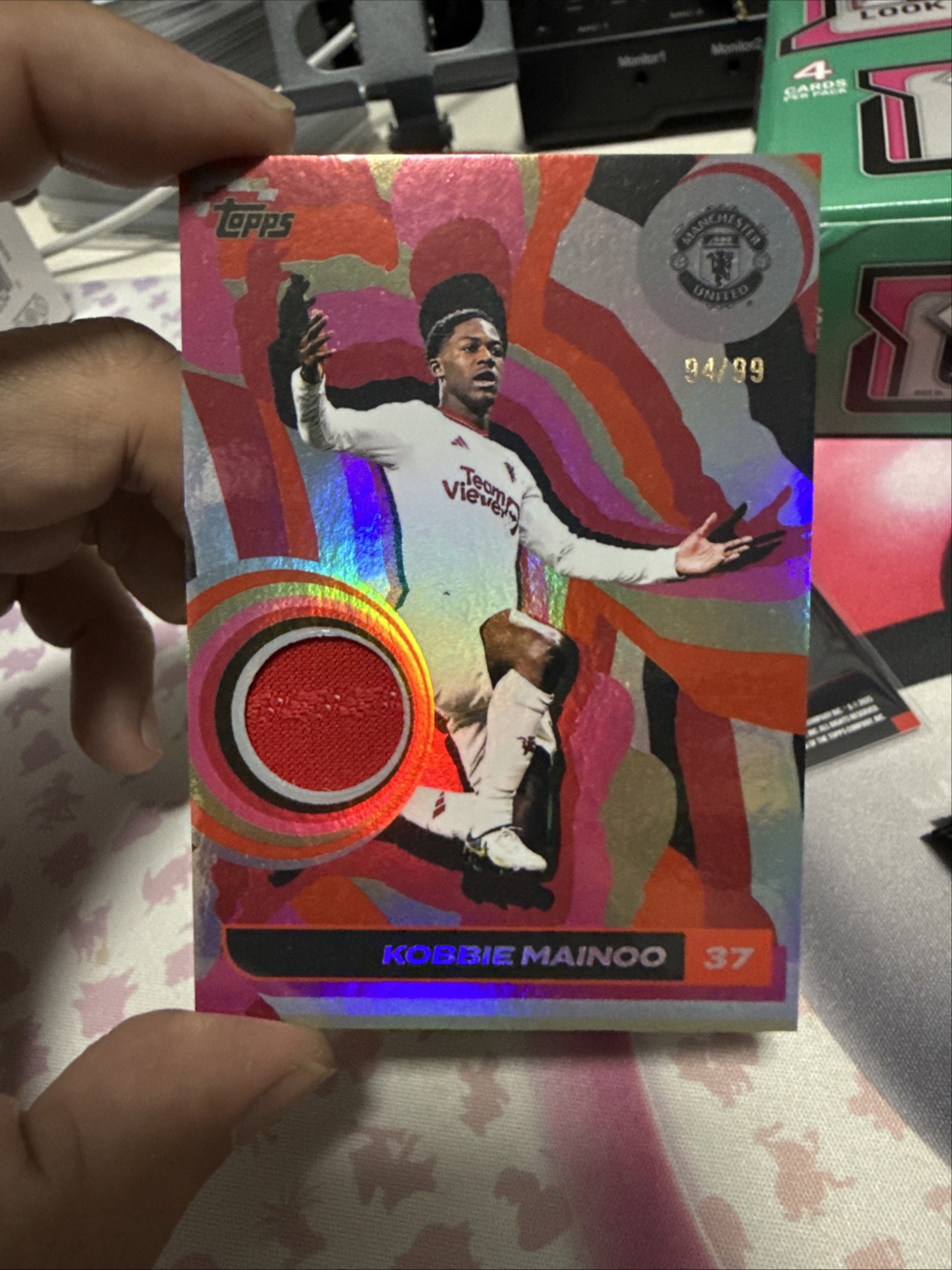 Topps Chrome Kobbie Mainoo Manchester United Jersey Card, Hobbies ...
