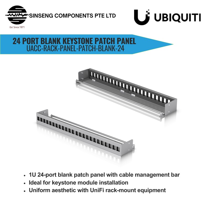 Ubiquiti Unifi 24 Port Blank Keystone Patch Panel | UACC-Rack-Panel ...