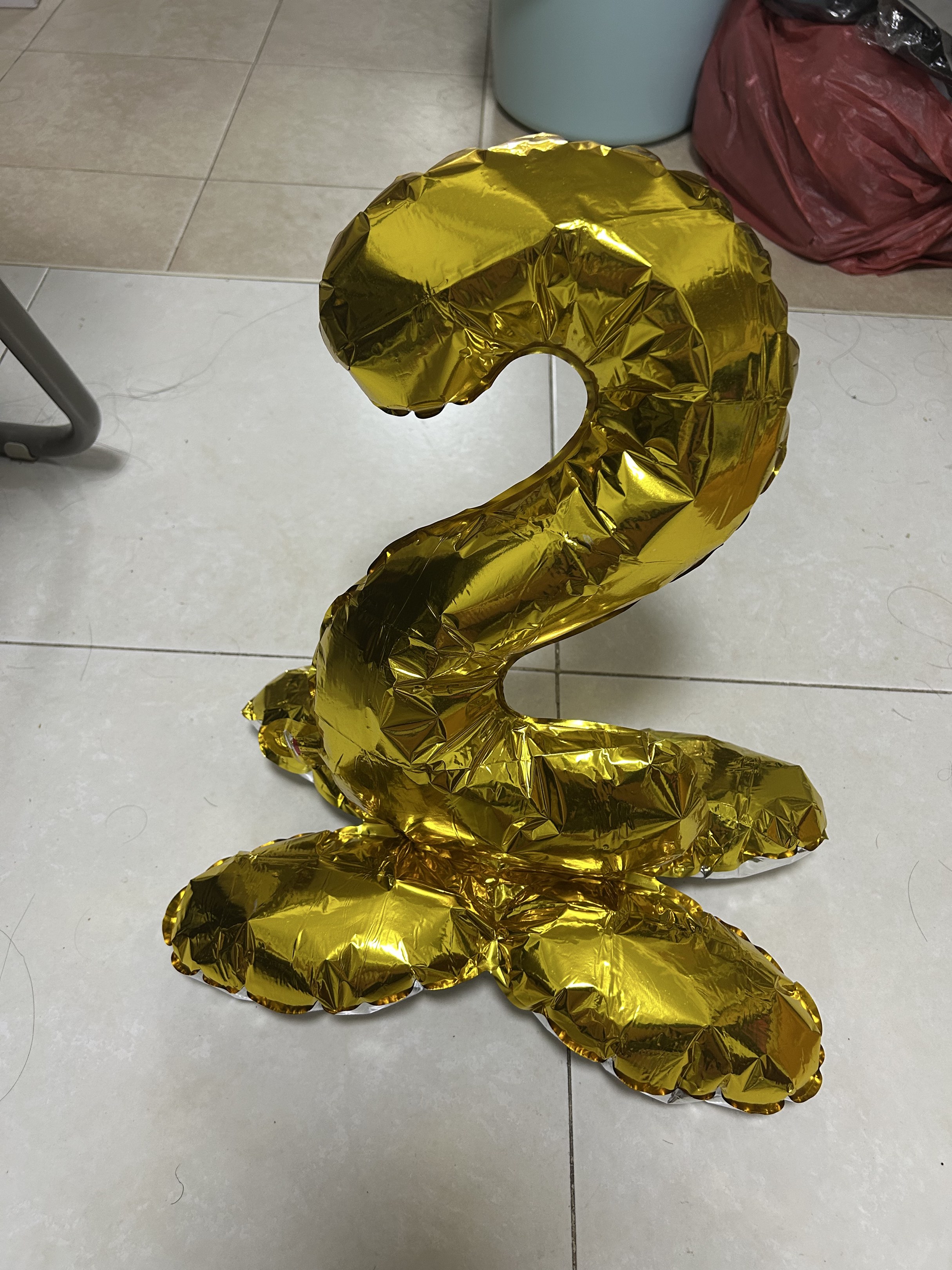 Daiso Number 2 Gold Film Balloon, Hobbies & Toys, Occasions & Party ...