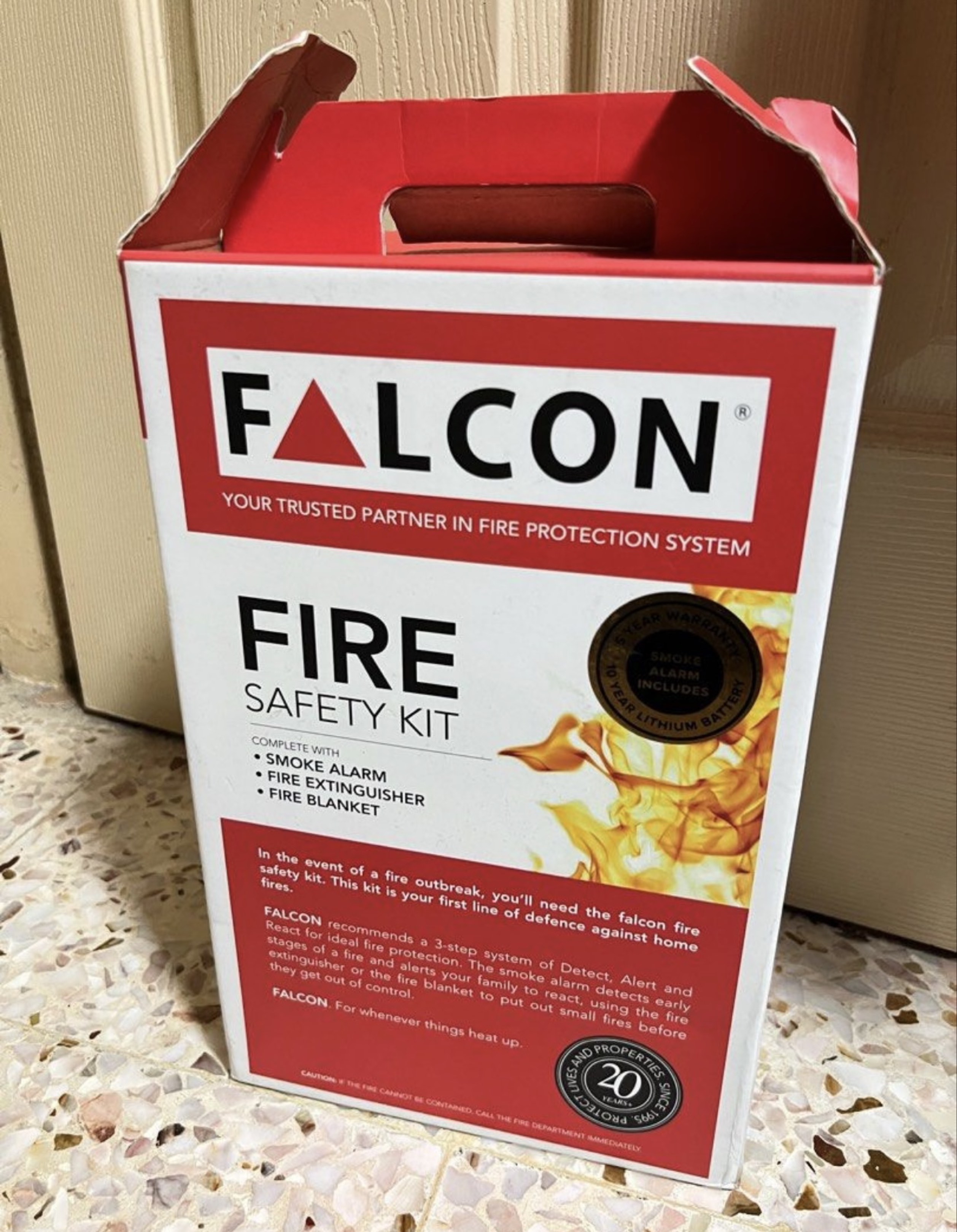 Falcon 3-in-1 Fire Safety Kit (Fire extinguisher, fire alarm, fire ...