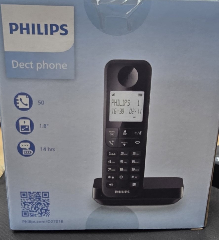 PHILIPS DECT PHONES D2701B/90 WITH SPEAKERPHONE, TV & Home Appliances ...
