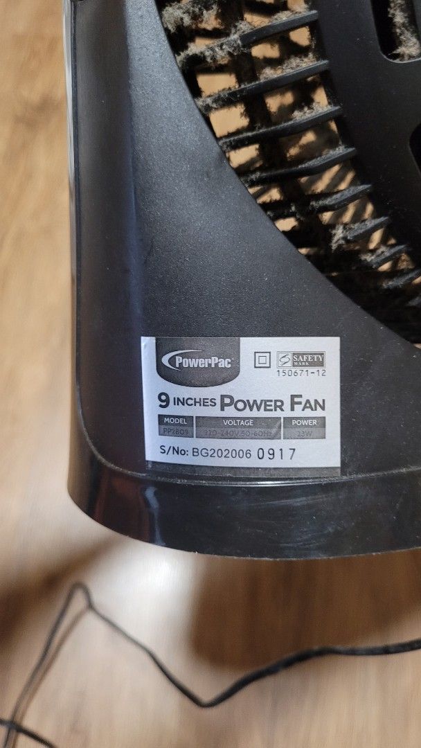 PowerPac 9-inch Power Fan, Furniture & Home Living, Lighting & Fans ...