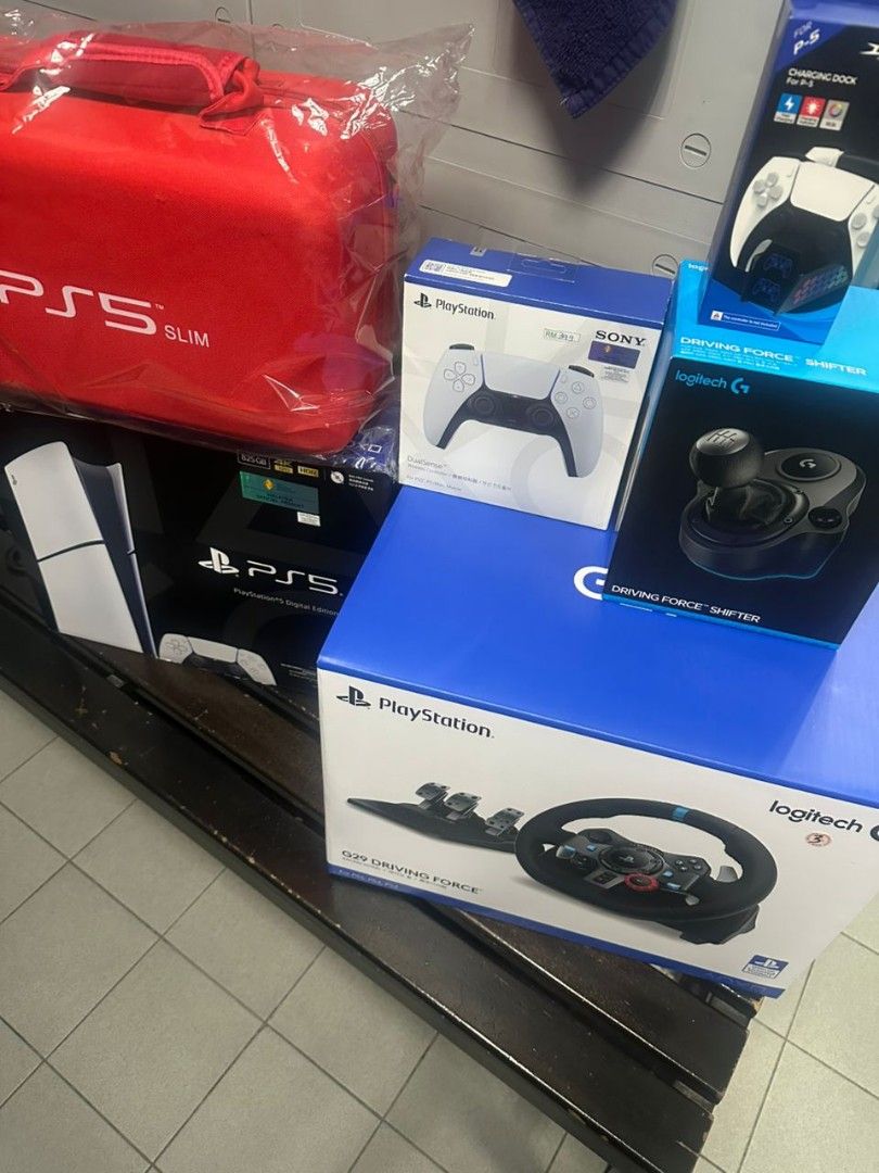 Sony PS5 Slim, Controller, Logitech Driving Force, Video Gaming, Video ...