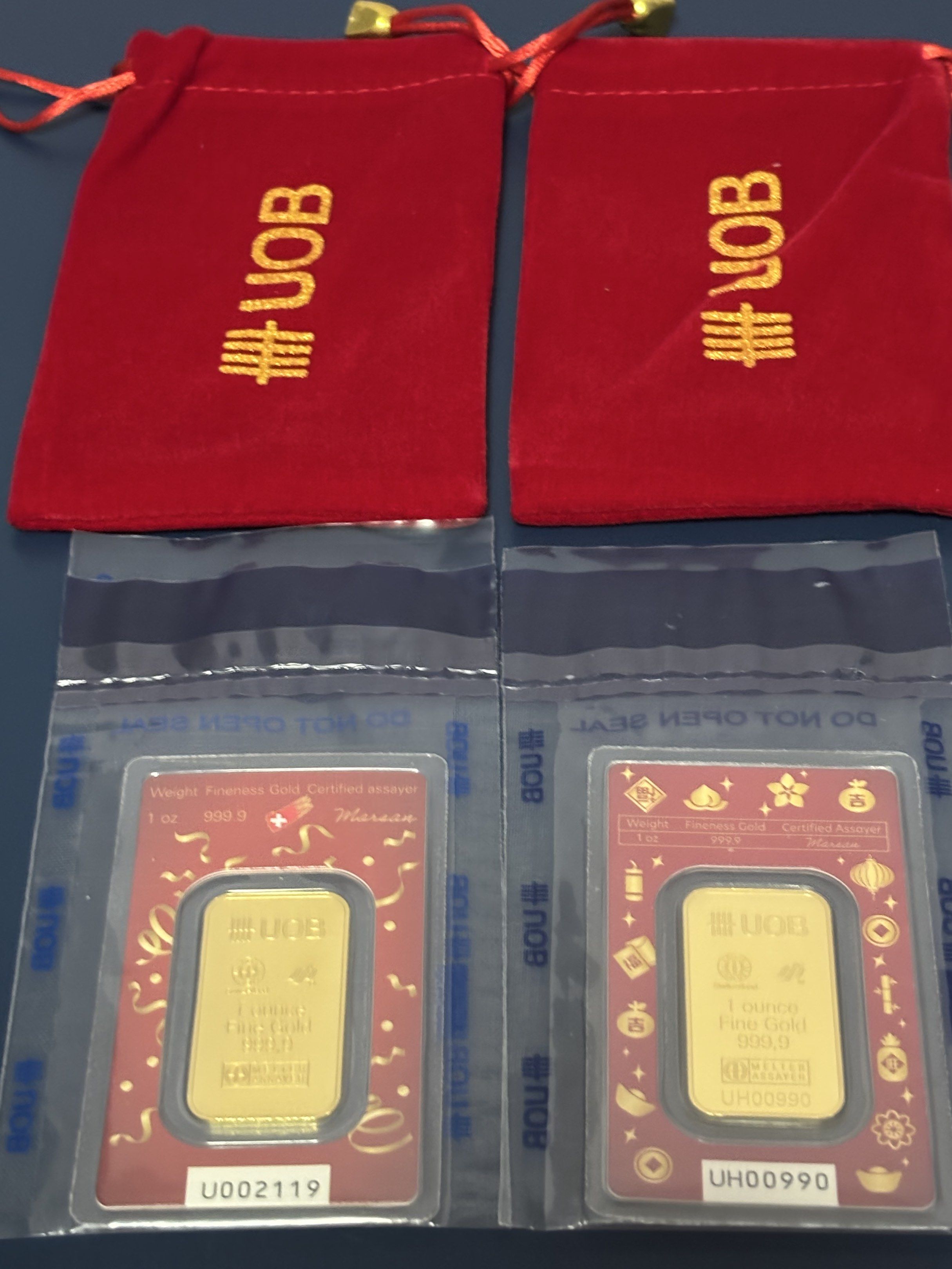 UOB 1 oz Fine Gold Bar, Hobbies & Toys, Memorabilia & Collectibles ...