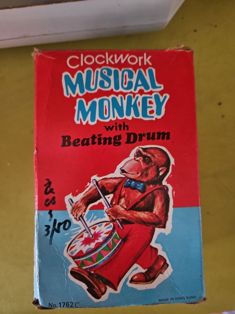 Vintage Clockwork Musical Monkey with Beating Drum, Hobbies & Toys ...