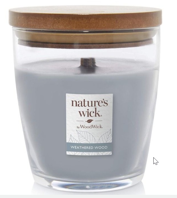 Yankee Candles Nature's Wick Weathered Woods Scented Candle, 10 ounces ...