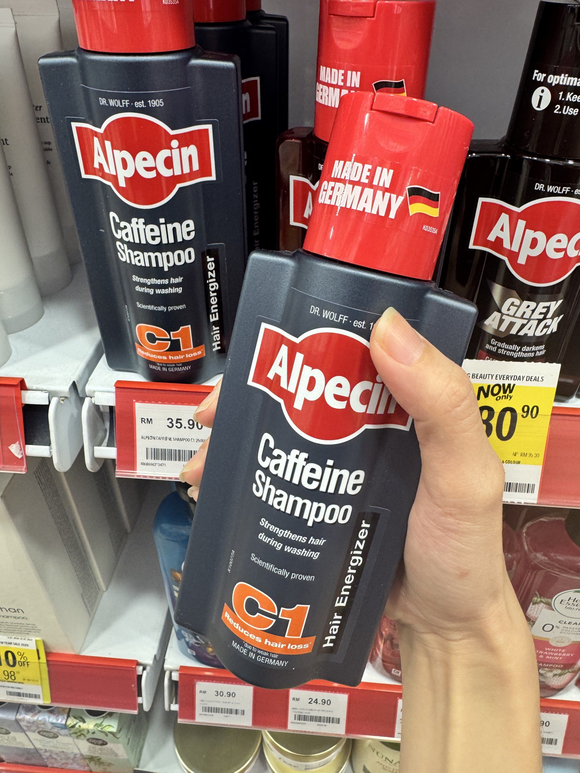 Alpecin - Caffeine Shampoo C1 (250ml) 🚿🔋, Beauty & Personal Care, Hair ...