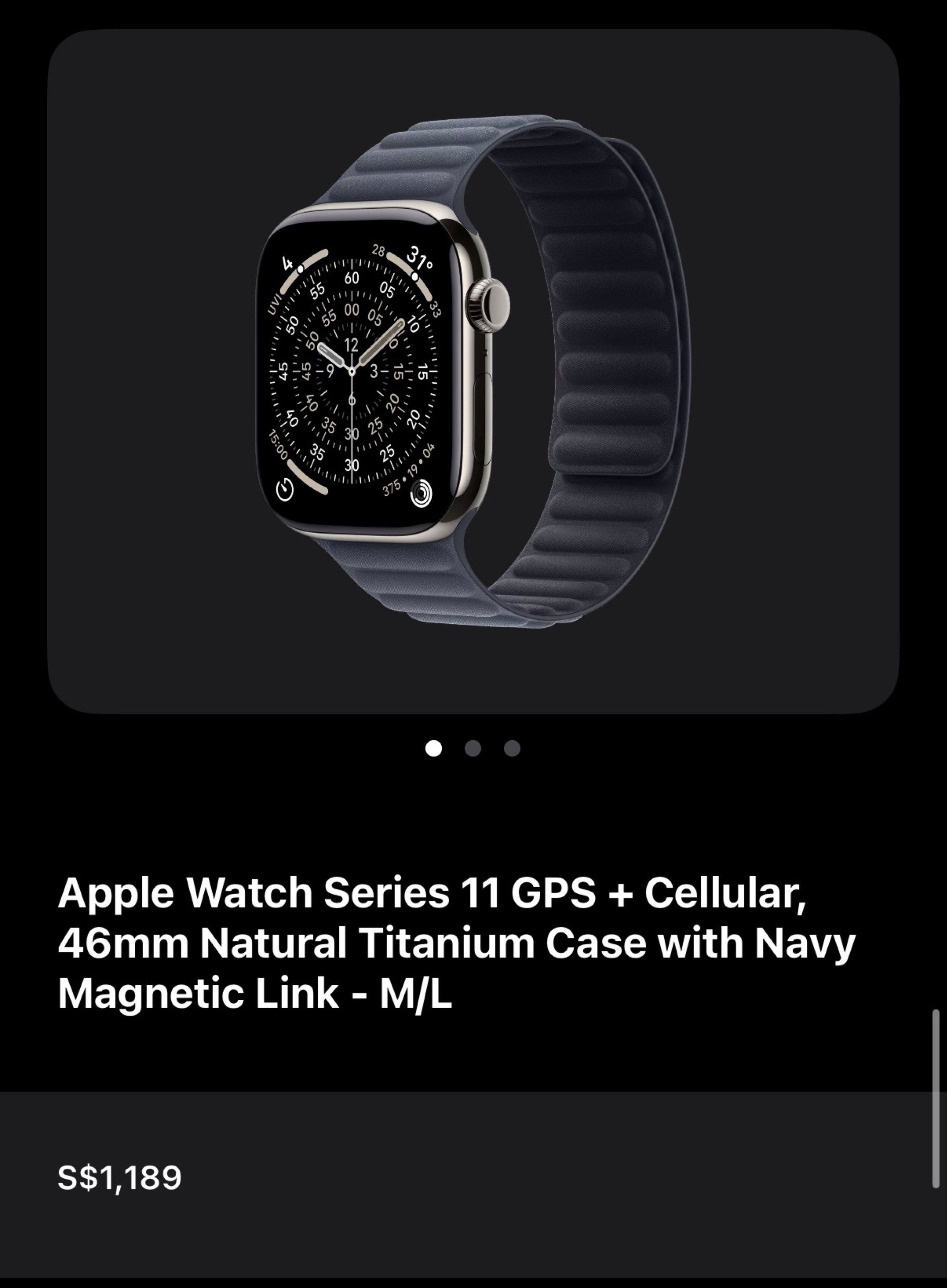Apple Watch Series 11 GPS + Cellular 46mm, Mobile Phones & Gadgets ...