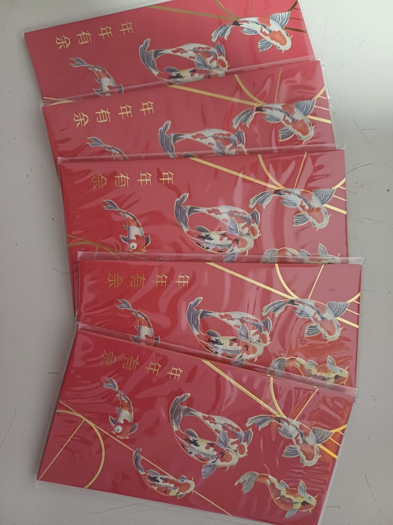 💜Combo of 5 Packs💜2026 Assorted Floral / Koi Fish Ang Pao Money Packets ...