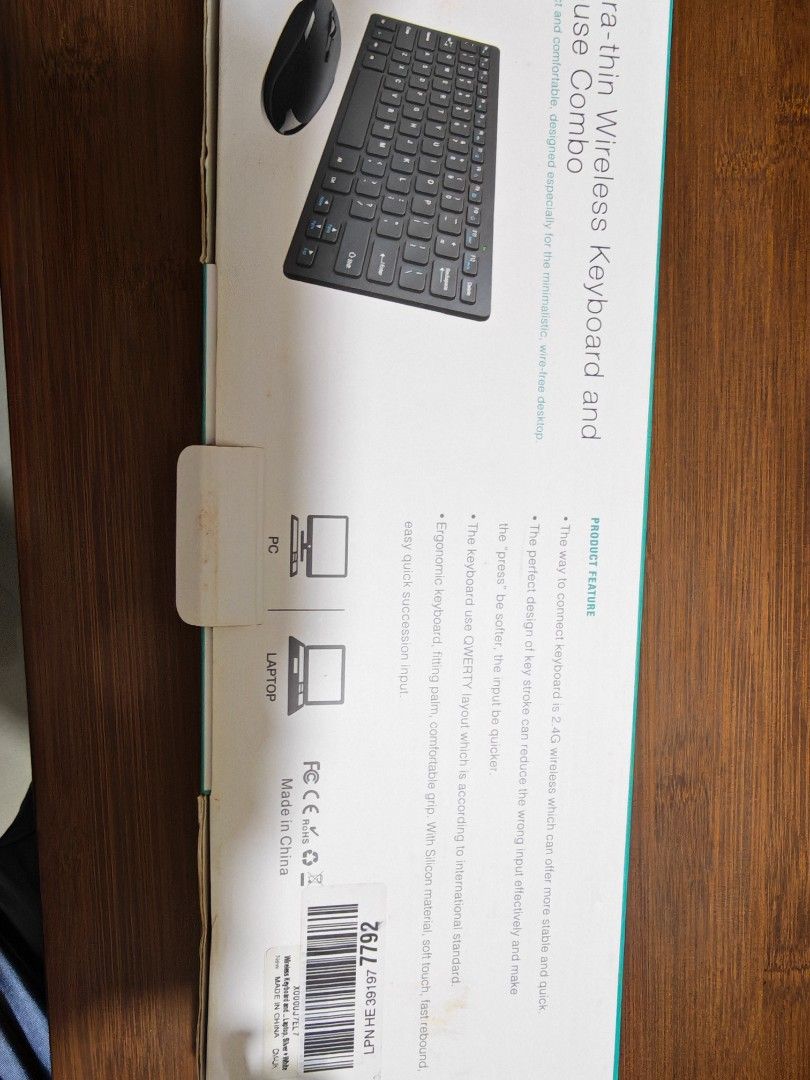 Jelly Comb Ultra-thin Wireless Keyboard and Mouse Combo- White ...