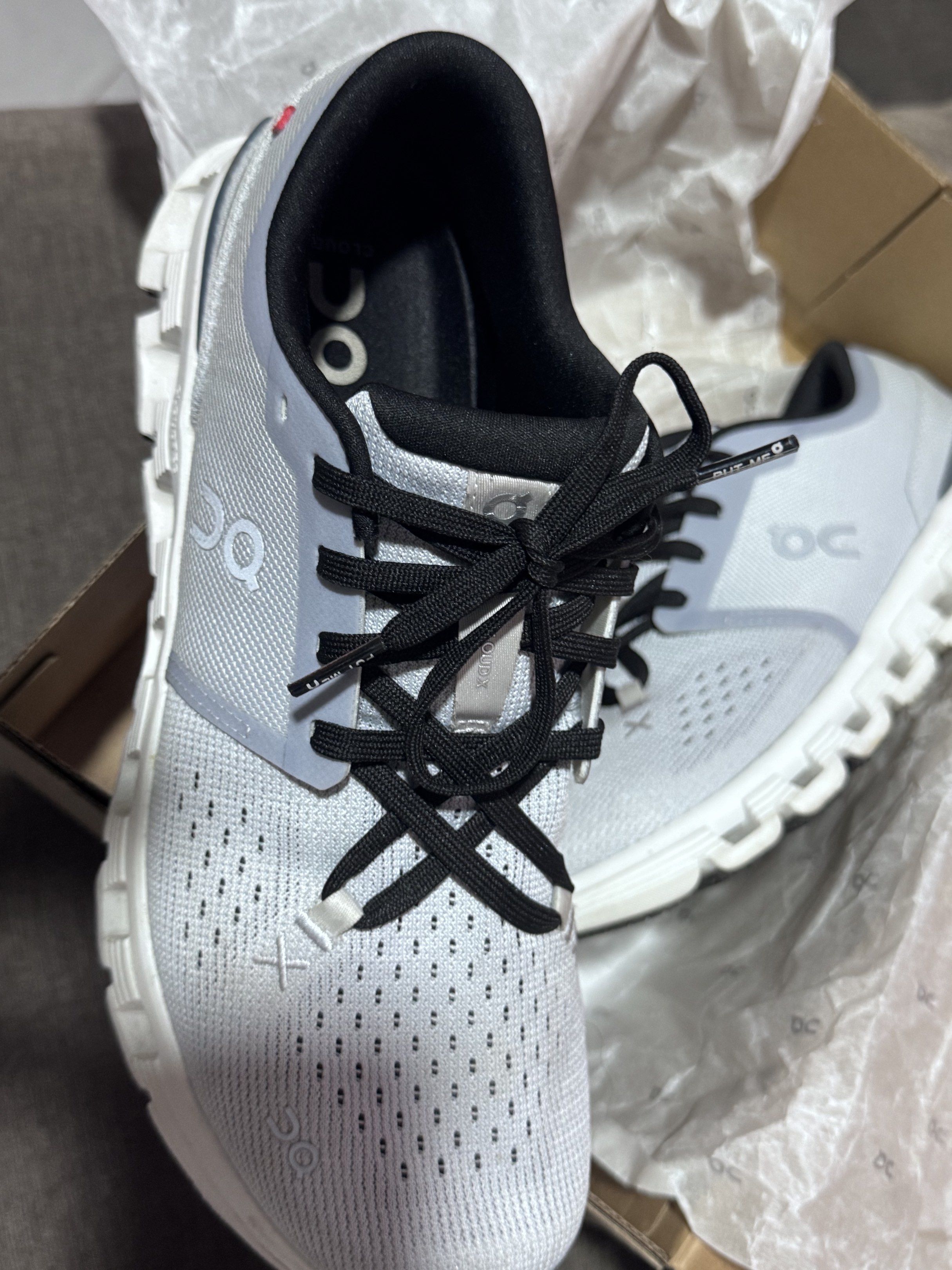 On Cloud X 4 Running Shoes - Glacier/Stone, Men's Fashion, Footwear ...