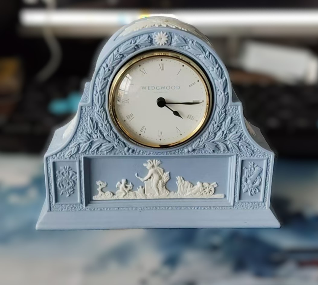 Wedgwood Jasper Pale Blue Mantle Clock, Furniture & Home Living, Home ...