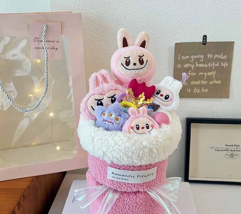 🌹 Valentines Day Premium Cute Labubu Plush Flower Bouquet for ...
