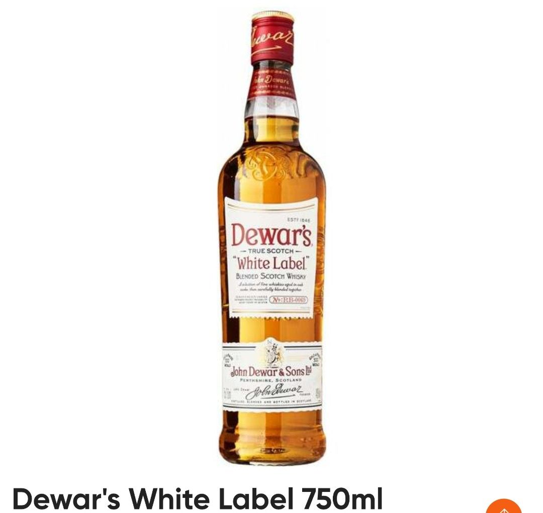 Dewar's White Label Blended Scotch Whisky 750ml, Food & Drinks ...