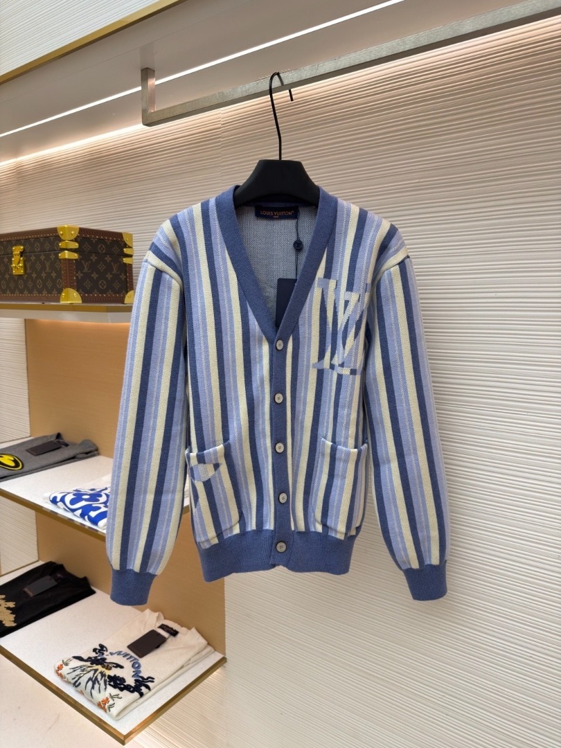 LV Cardigan, Men's Fashion, Coats, Jackets and Outerwear on Carousell