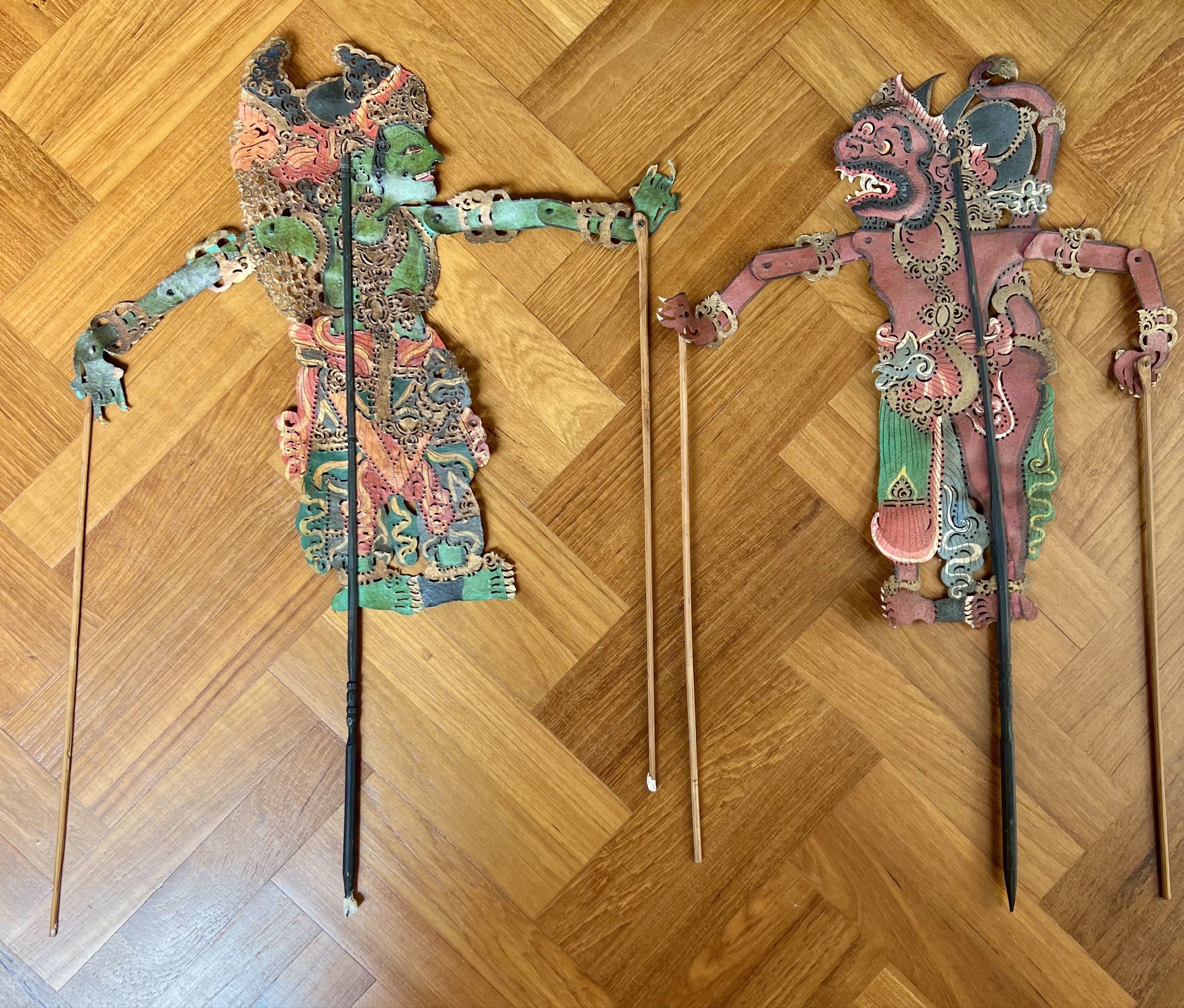 Pair of Vintage (at least 30 years old) Indonesian Wayang Kulit Shadow ...