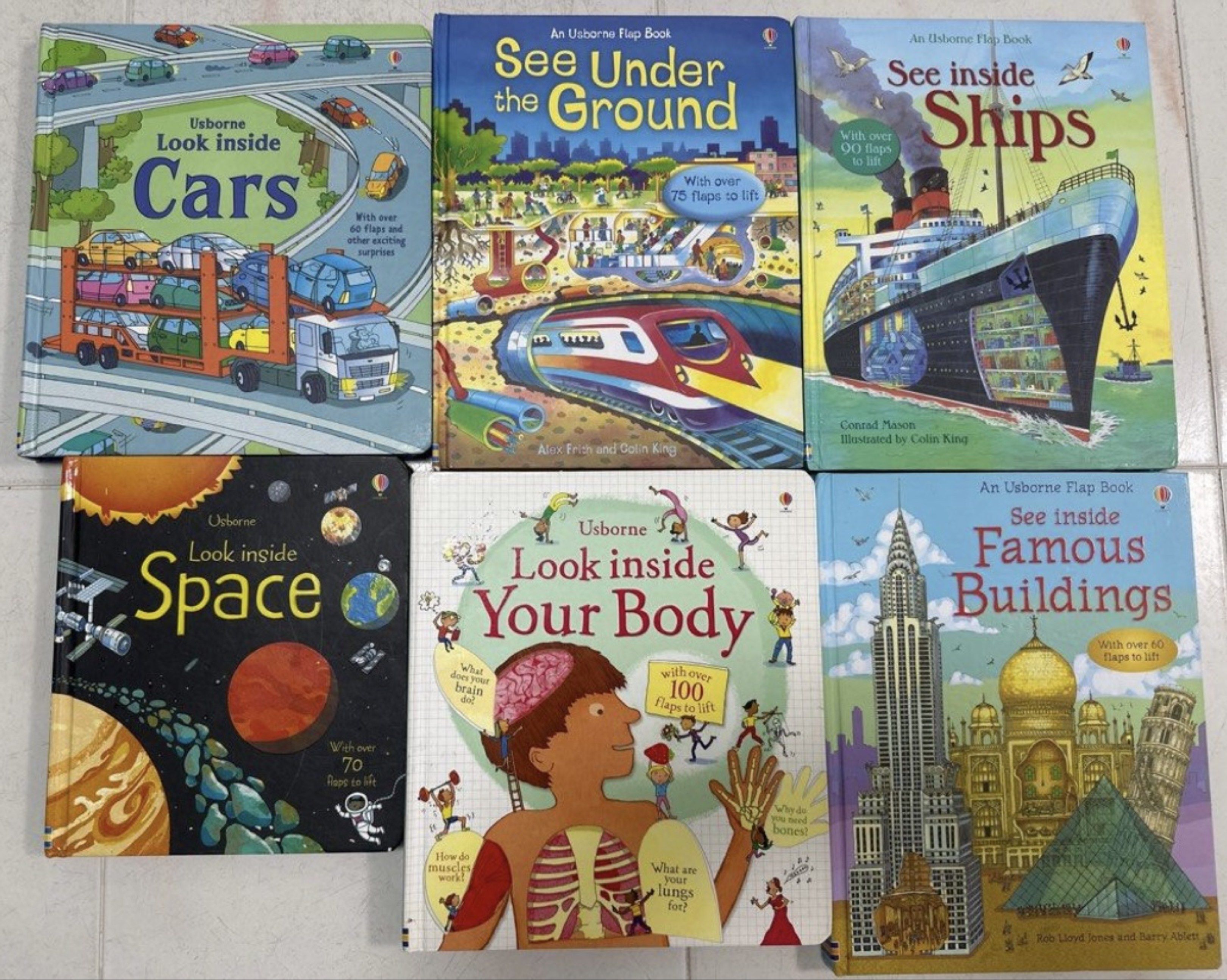 Usborne Flap Books - Cars, Space, Ships, Buildings, Body, Ground ...