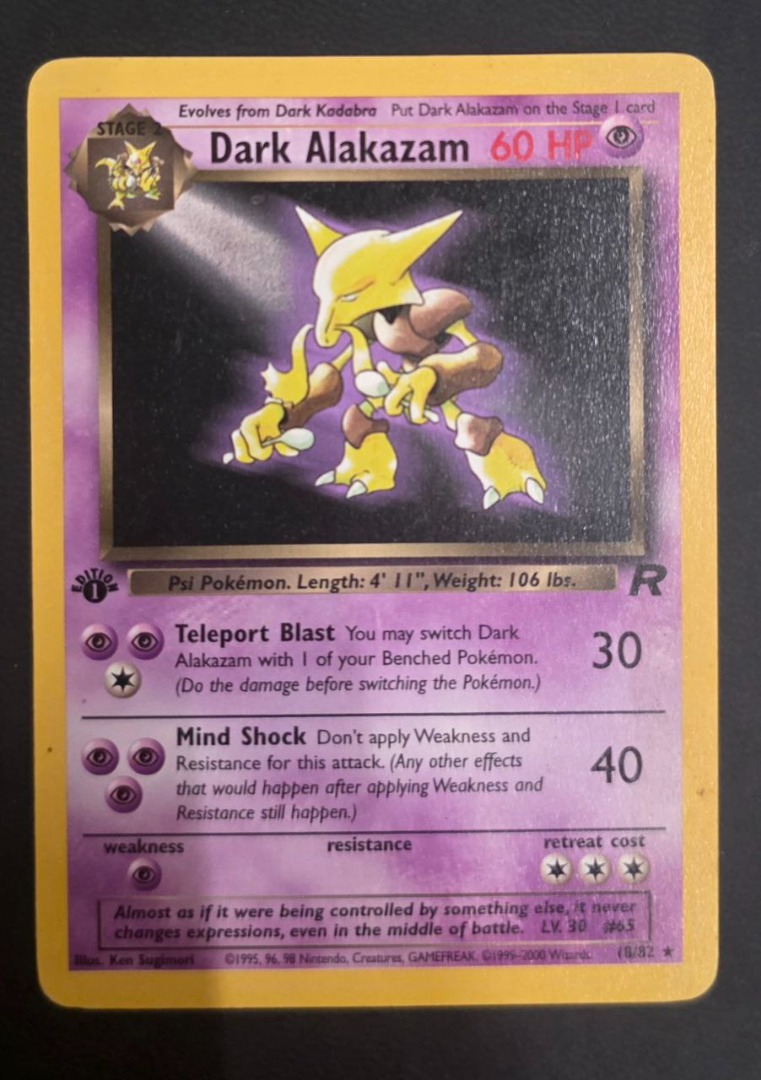 [Vintage 1st Edition] Dark Alakazam #18 - Pokemon Team Rocket (2000 ...