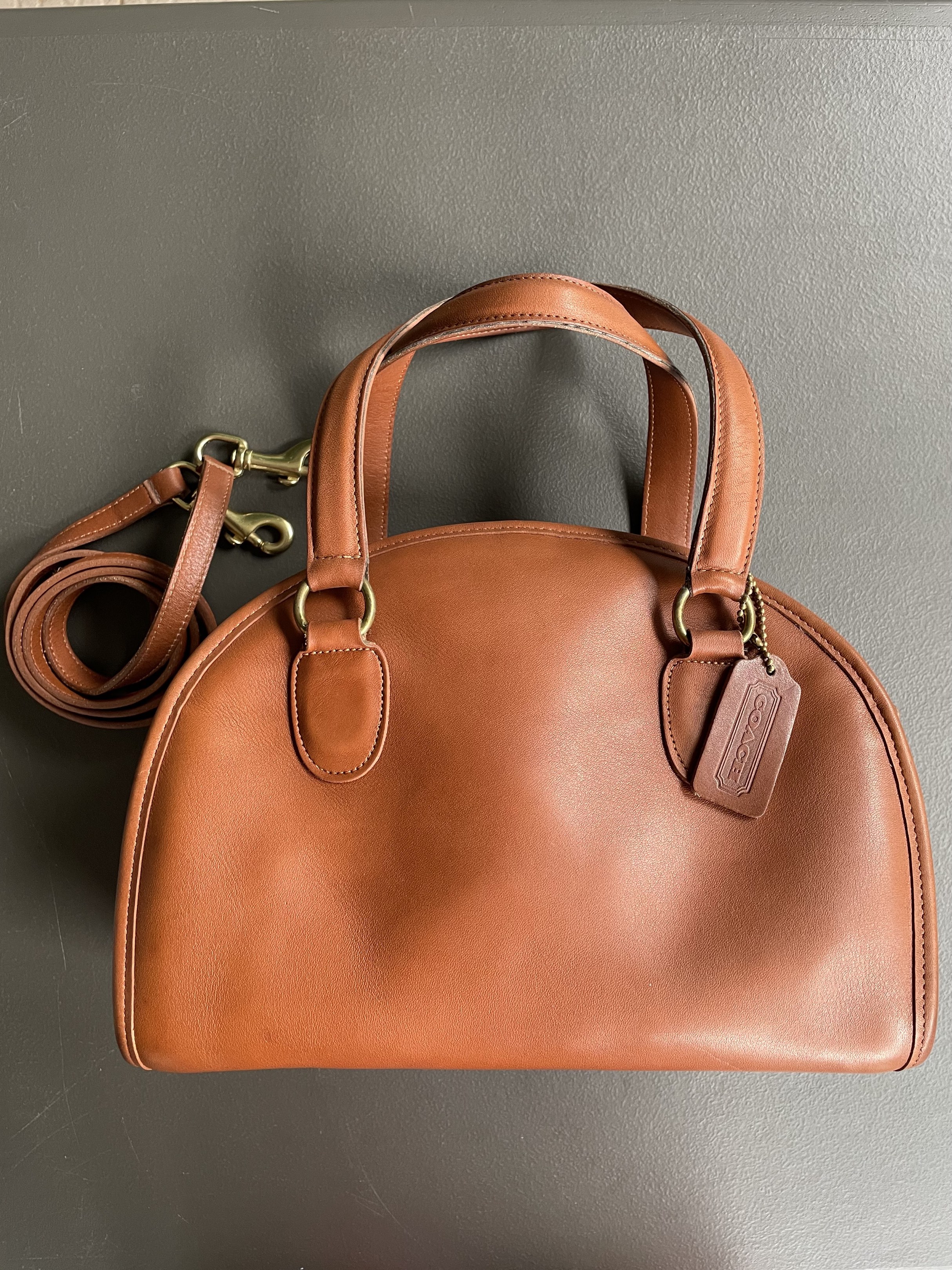 Vintage Coach Chadwick 9928 British Tan Leather top handle satchel bag ...